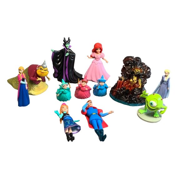 Toys | Disney Character Figurine Set Maleficent Ariel Anna Prince ...